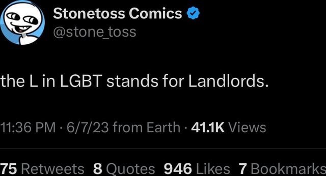 Stonetoss Comics @stone toss the Lin LGBT stands for Landlords. PM ...