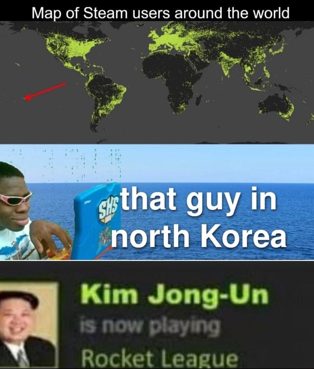 Map of Steam users around the world that guy in north Korea Kim Jong-Un ...