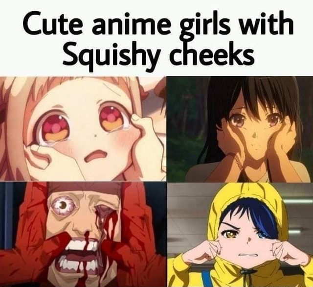 Cute anime girls with Squishy cheeks - iFunny