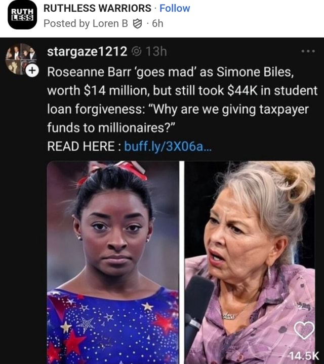 RUTHLESS WARRIORS Fellow Posted by Loren stargazel212 Roseanne Barr ...
