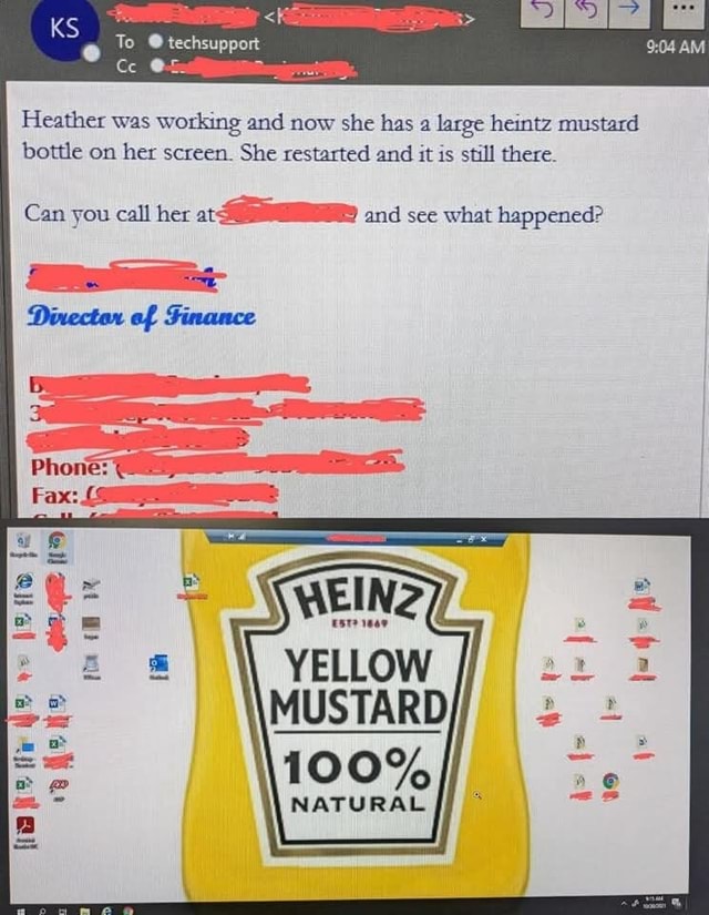KS To @ techsupport Cc Heather was working and now she has a large ...