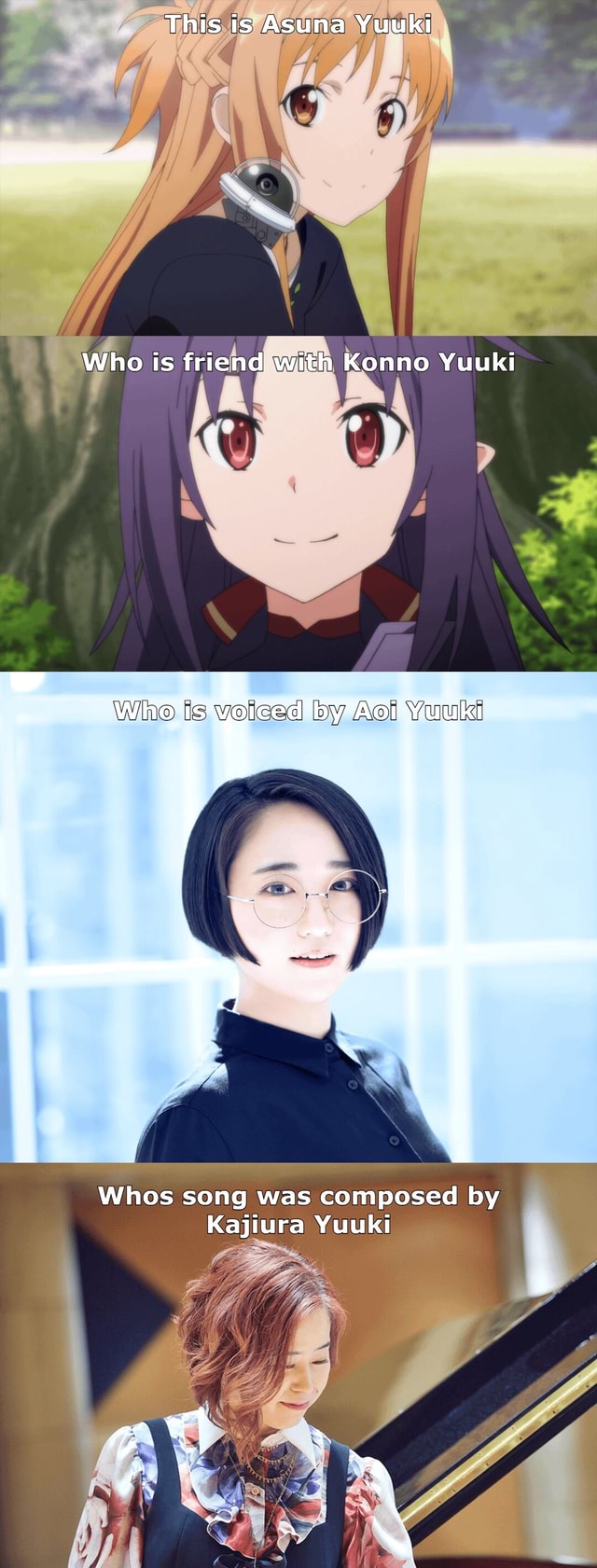 This is Asuna Yuuki Who is friend with Konno Yuuki Whos song was ...