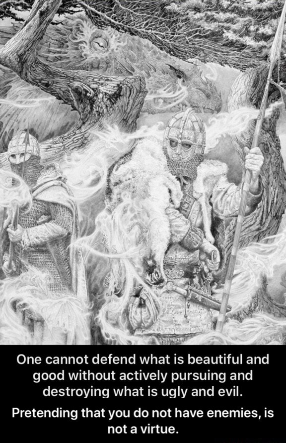 One cannot defend what is beautiful and good without actively pursuing ...
