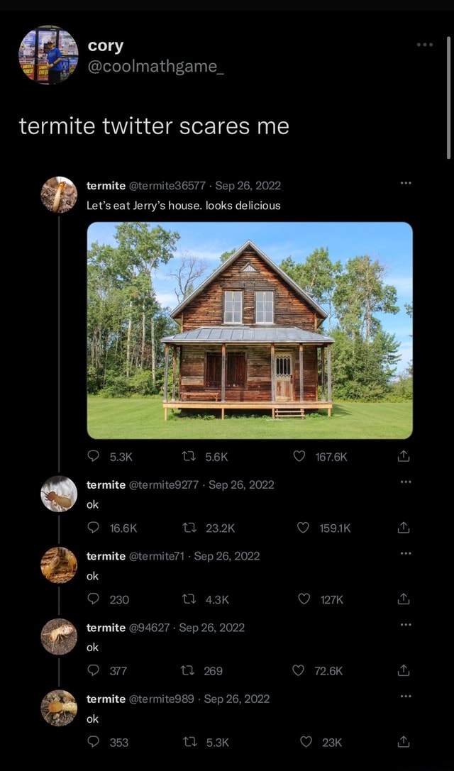 Termite twitter scares me cory @coolmathgame_ termite @termite36577 ...