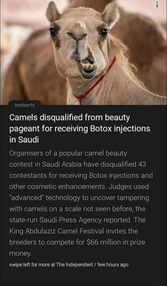 Inshorts Camels disqualified from beauty pageant for receiving Botox ...