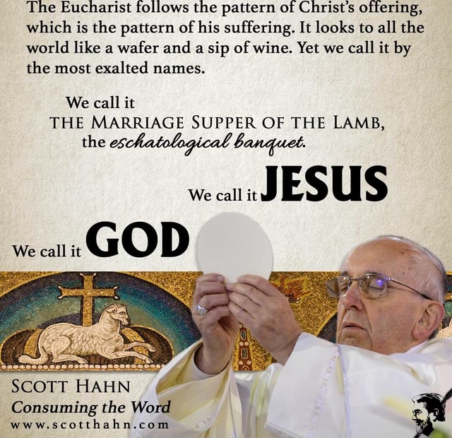 The Eucharist follows the pattern of Christs offering, which is the ...