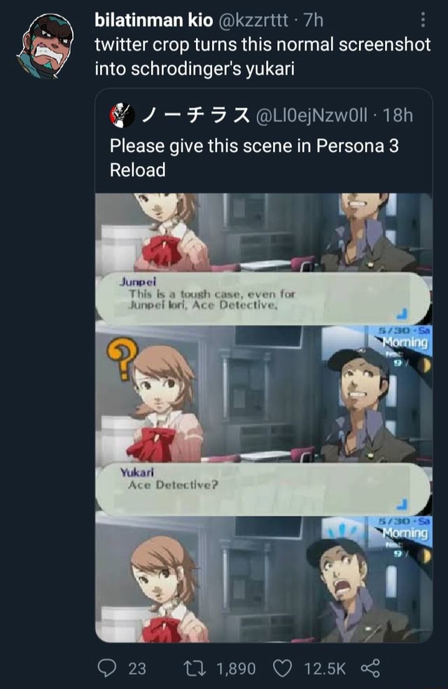 Bilatinman kio @kzzrttt - twitter crop turns this normal screenshot into schrodinger's yukari ...
