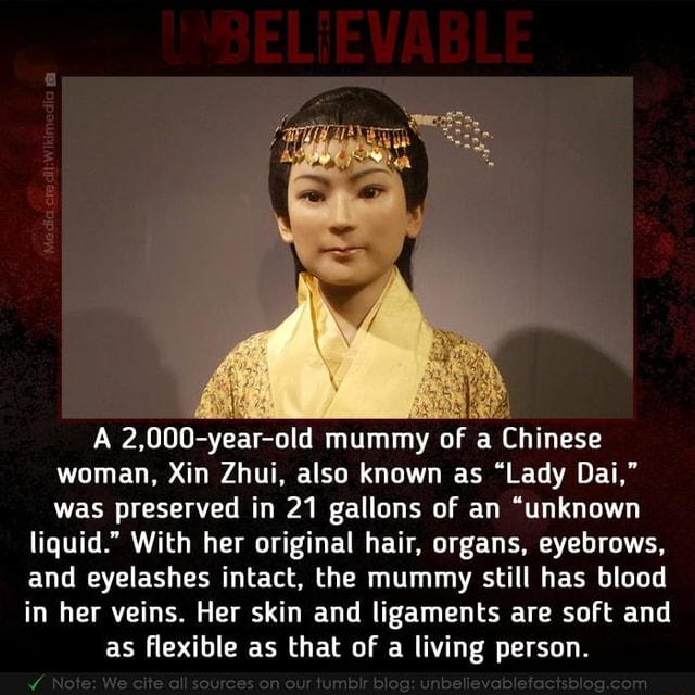 A 2,000-year-old mummy of a Chinese woman, Xin Zhui, also known as ...