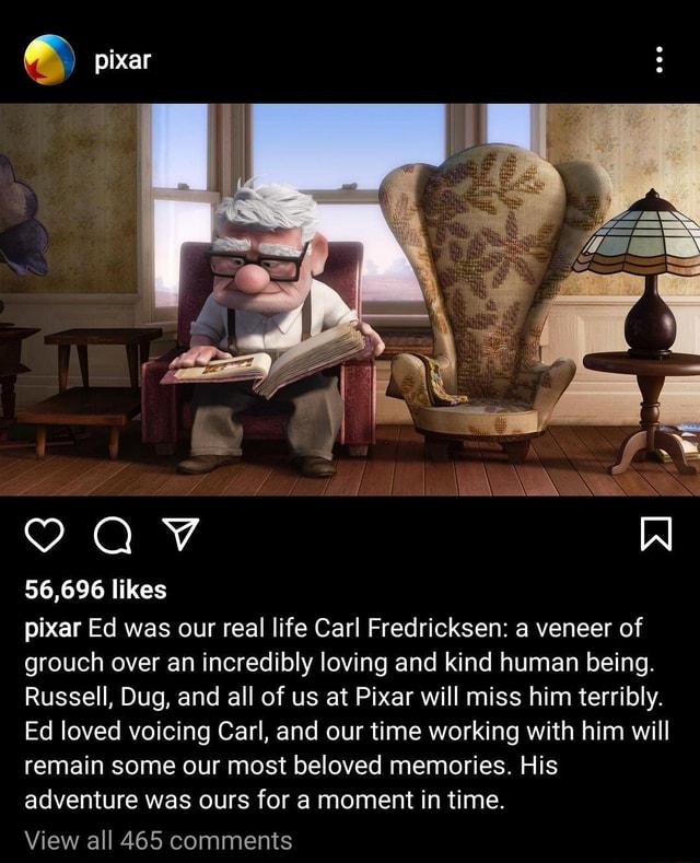 Sad noises :'( - la ill pixar AV 56,696 likes pixar Ed was our real ...