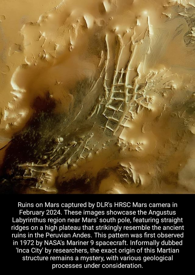 Ruins on Mars captured by DLR's HRSC Mars camera in February 2024 ...