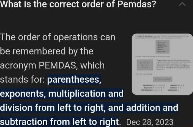 What is the correct order of Pemdas? The order of operations can be ...