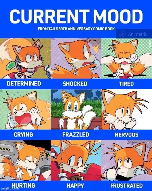 CURRENT MOOD FROM TAILS 30TH ANNIVERSARY COMIC BOOK TIRED CO DETERMINED ...