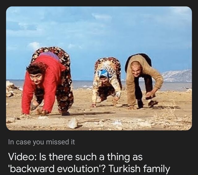 In case you missed it Video: Is there such a thing as backward evolution'? Turkish family - iFunny