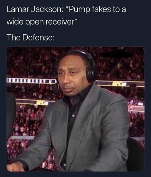 Lamar Jackson: *Pump fakes to a wide open receiver* The Defense ...