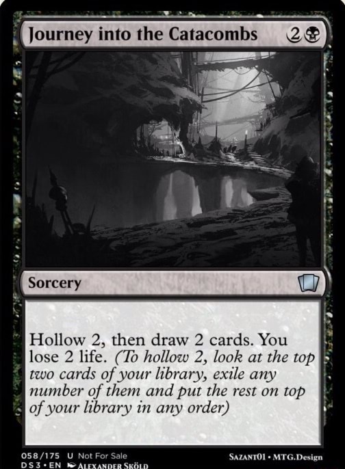 Hollow 2, then draw 2 cards. You lose 2 life. (To hollow 2, look at the ...