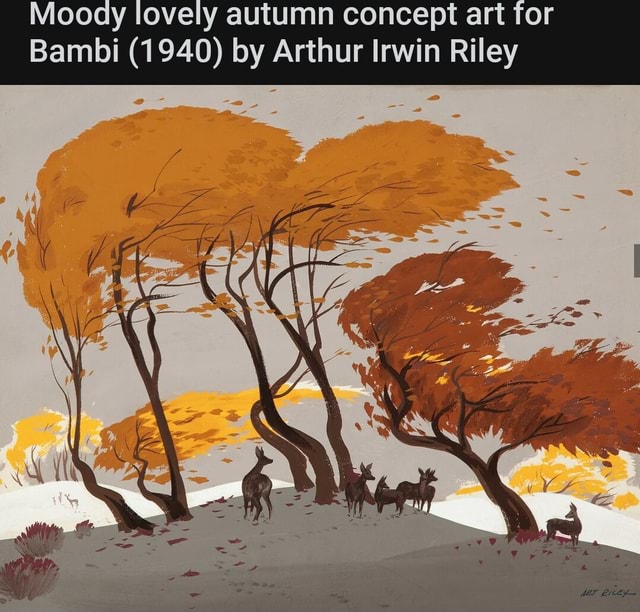 Mooay lovely autumn concept art for Bambi (1940) by Arthur Irwin Riley ...