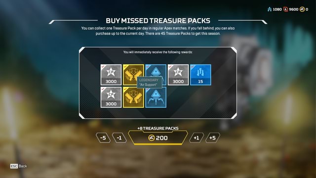 BUYMISSED TREASURE PACKS You can collect one Treasure Pack per day in ...