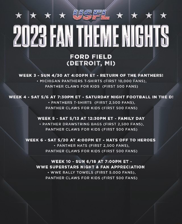 X Wi, " *k ki * 2023 FAN THEME NIGHTS FORD FIELD (DETROIT, MI) WEEK 3 ...