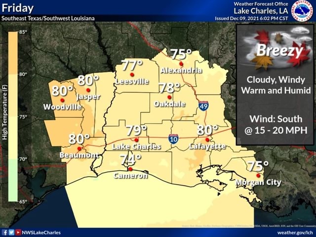 'Weather Forecast Office Friday Lake Charles, LA Southeast Louisiana ...