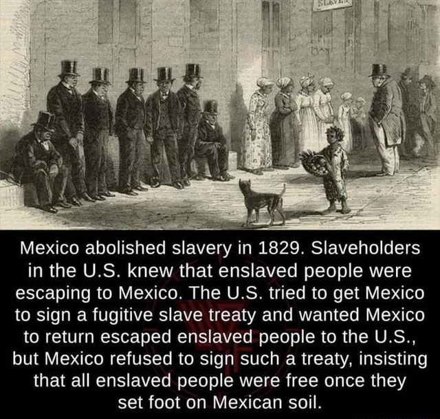 Mexico abolished slavery in 1829. Slaveholders in the U.S. knew that ...