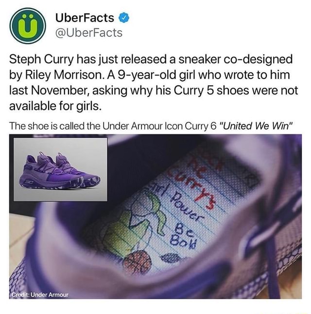 Steph Curry has just released a sneaker co-designed by Riley Morrison ...