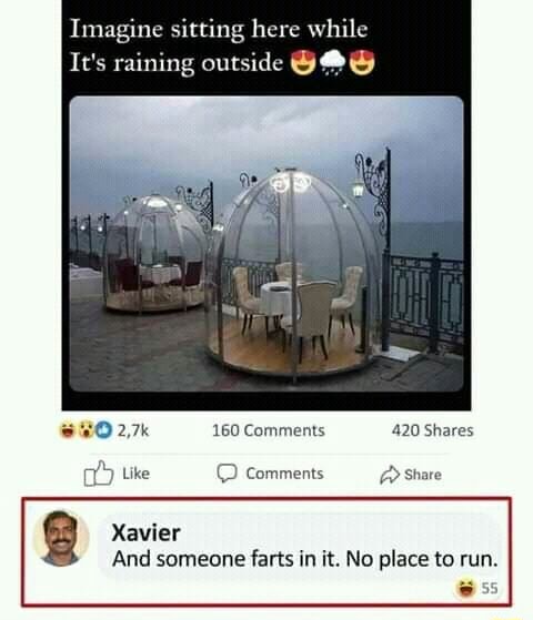 Imagine sitting here while It's raining outside 2,7k 160 Comments 420 ...