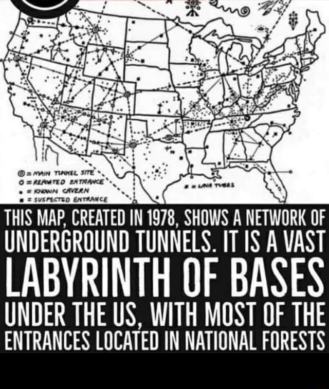 TS MAP CREATED IN 1978, SHOWS A NETWORK OF UNDERGROUND TUNNELS. IT A ...