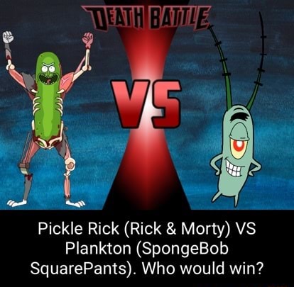 > tee Pickle Rick (Rick & Morty) VS Plankton (SpongeBob SquarePants ...