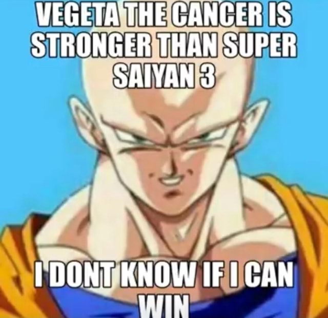 VEGETA THE CANCER IS STRONGER THAN SUPER SAIYAN 3 I DONT KNOW IF I CAN ...