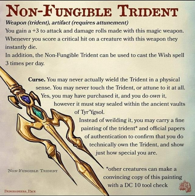 Non-FUNGIBLE TRIDENT Weapon (trident), artifact (requires attunement ...