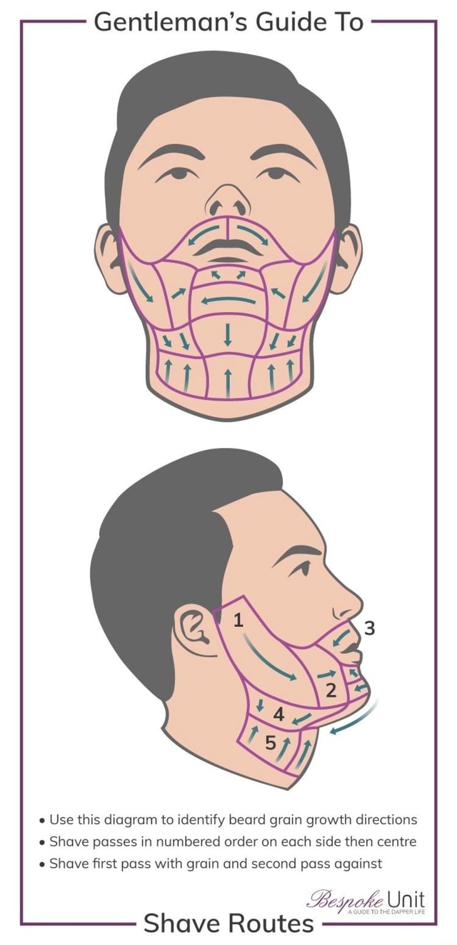 Gentleman’s Guide To . Use this diagram to identify beard grain growth ...