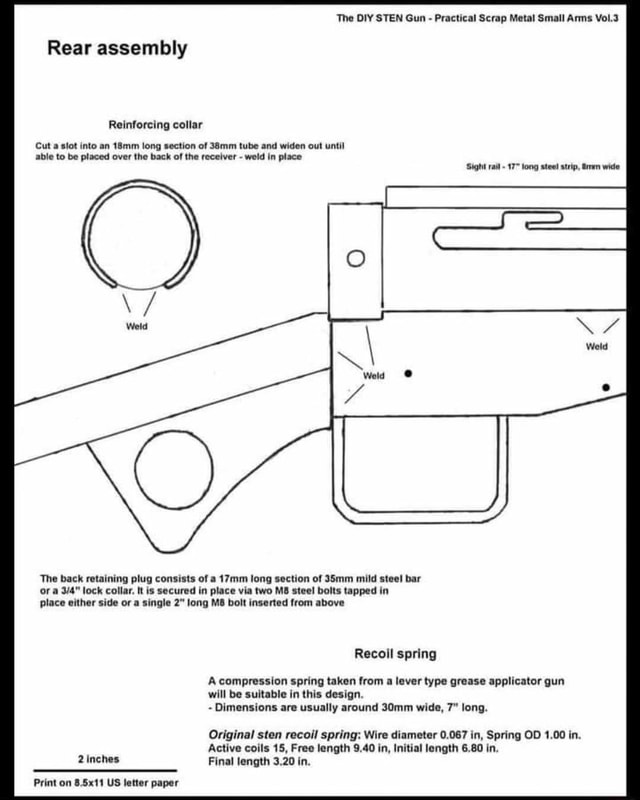 The DIY STEN Gun Practical Scrap Metal Small Arms Vol.3 Rear assembly ...