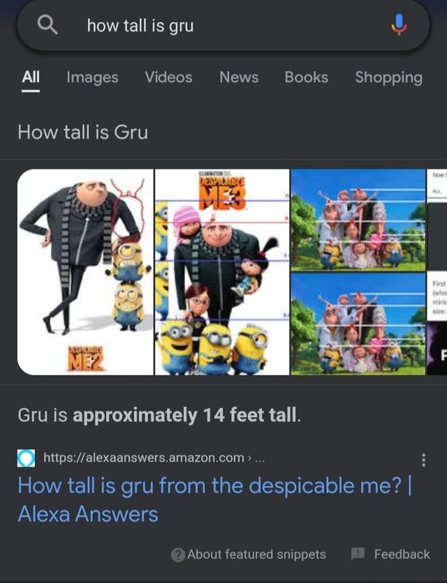 All Images Videos News Books Shopping _how tall is gru How tall is Gru ...