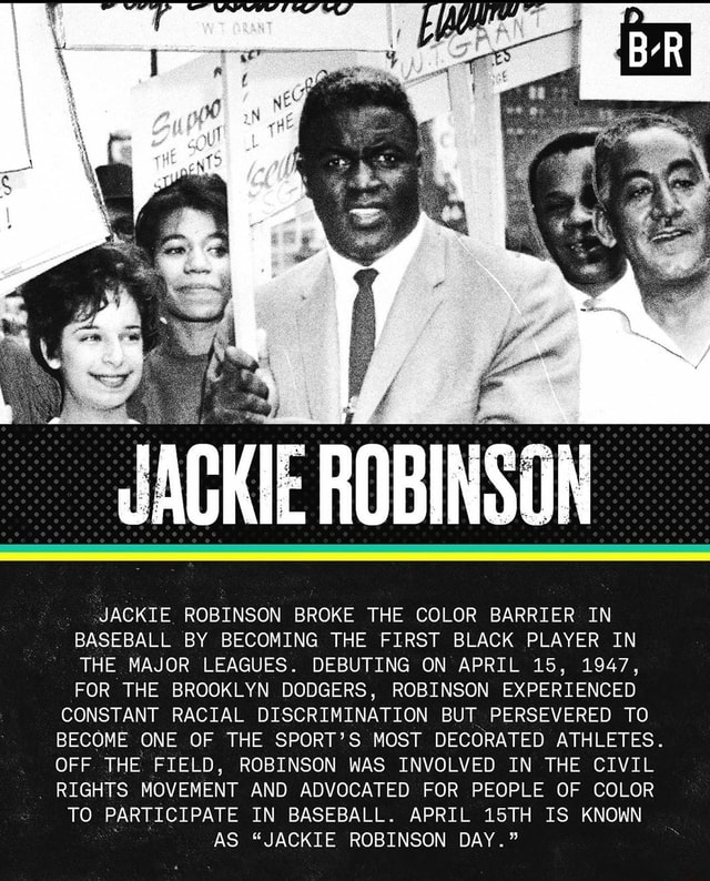 JACKIE ROBINSO JACKIE ROBINSON BROKE THE COLOR BARRIER IN BASEBALL BY ...