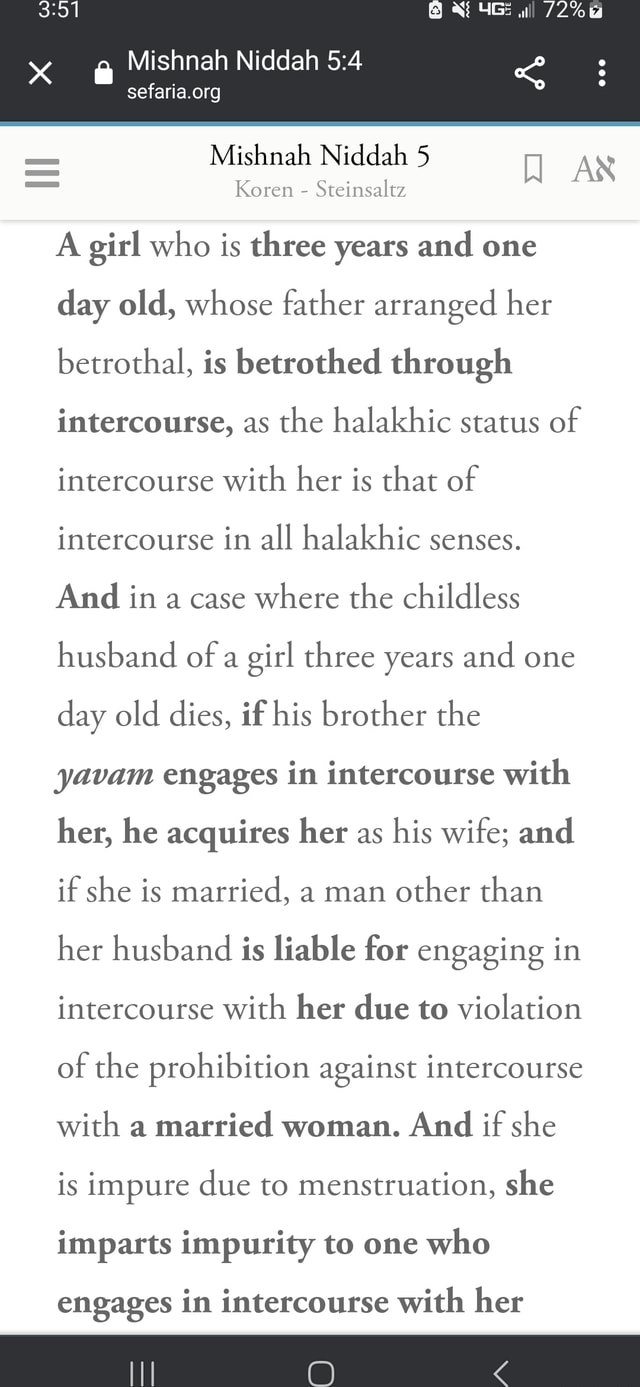 Mishnah Niddah Mishnah Niddah AN A girl who is three years and one day old, whose father ...