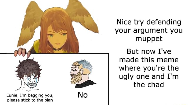 Nice try defending your argument you muppet But now I've made this meme ...