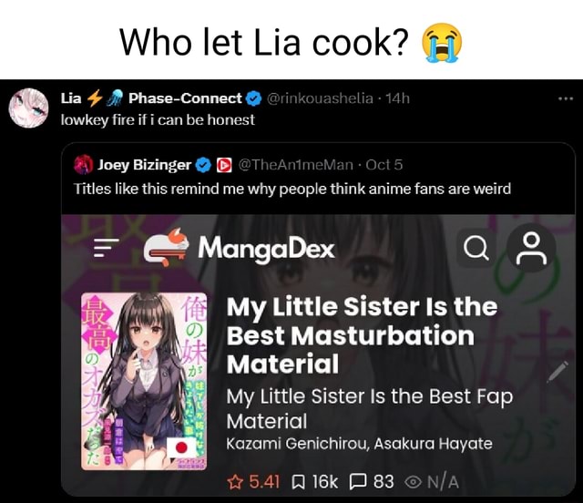 Who let Lia cook? Lia Phase-Connect @ lowkey fire if ican be honest Joey Bizinger @ B) Titles ...