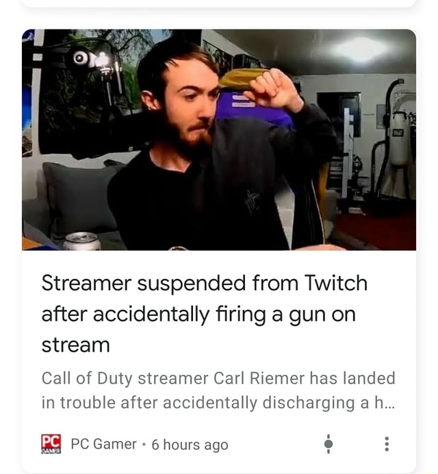 Streamer suspended from Twitch after accidentally firing a gun on ...