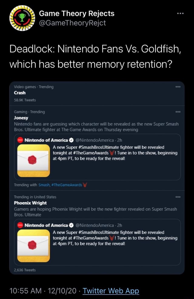 Game Theory Rejects @GameTheoryRejct Deadlock: Nintendo Fans Vs ...