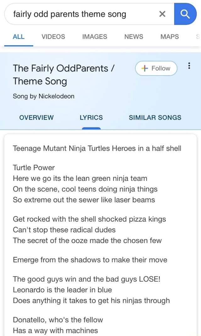 Fairly odd parents theme song X B The Fairly OddParents / I- FoIIow ª ...