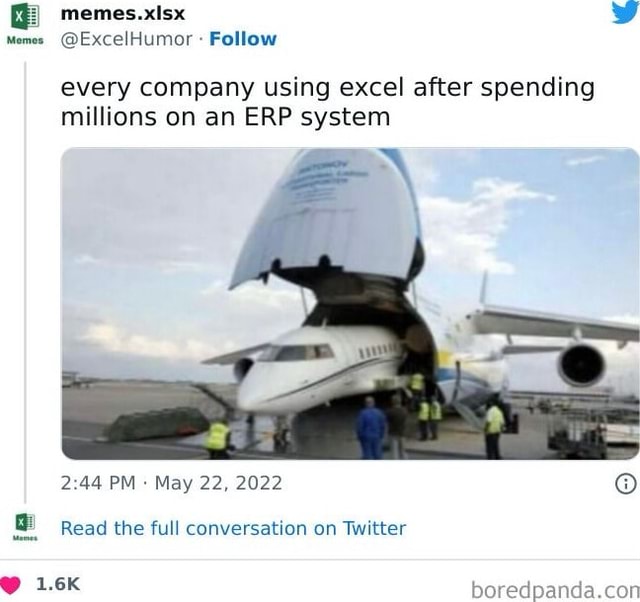 Memes.xisx memes @ExcelHumor Follow every company using excel after ...
