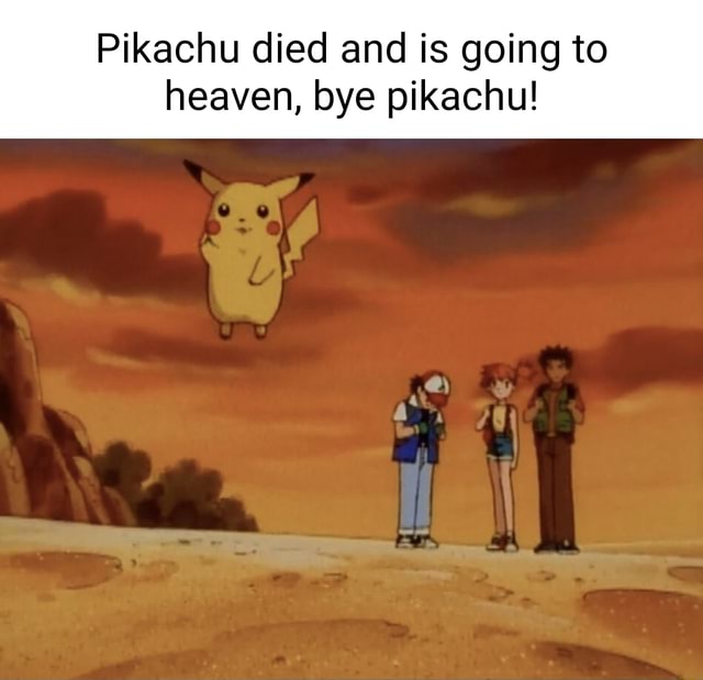 Pikachu died and is going to heaven, bye pikachu! - iFunny