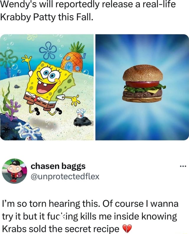 Wendy's will reportedly release a real-life Krabby Patty this Fall ...