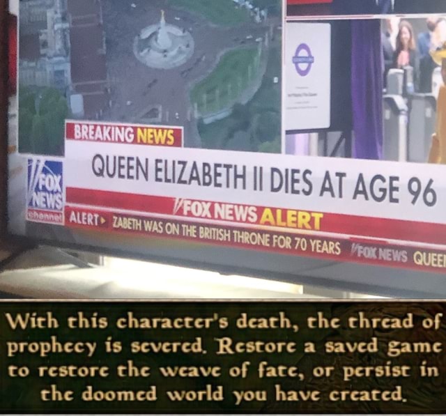 QUEEN DIES AT AGE 70 With chis character's death, che thread of ...