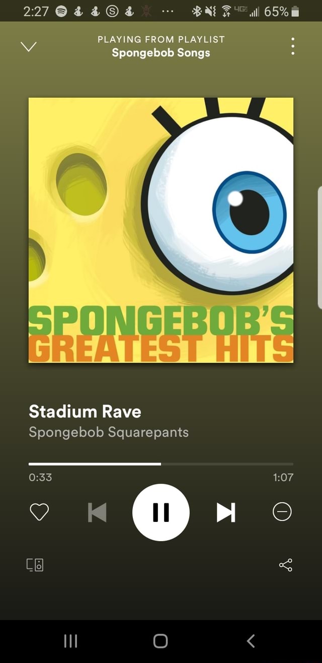 PLAYING FROM PLAYLIST NS Spongebob Songs Stadium Rave Spongebob ...