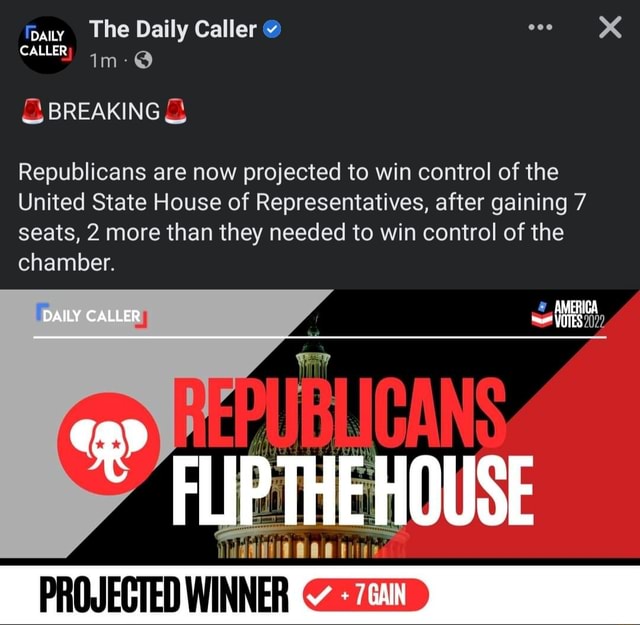 DAILY he Daily Caller 000 CALLER BREAKING Republicans are now projected ...