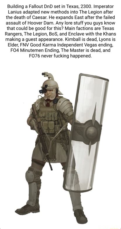 Building a Fallout DnD set in Texas, 2300. Imperator Lanius adapted new ...