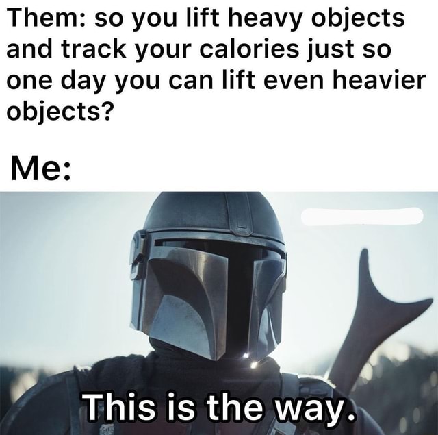 Them: so you lift heavy objects and track your calories just so one day ...
