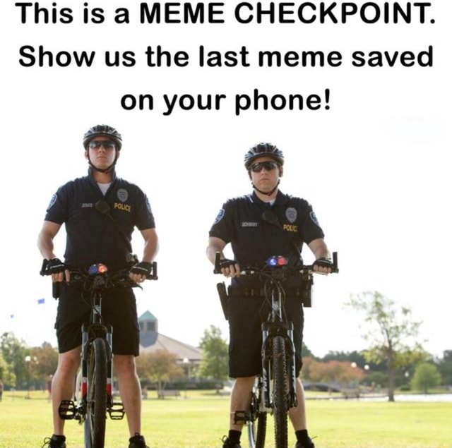 This is a MEME CHECKPOINT. Show us the last meme saved on your phone ...