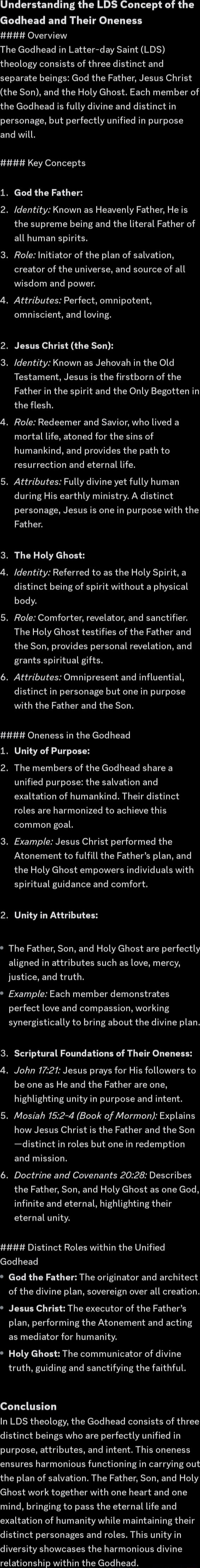 Understanding the LDS Concept of the Godhead and Their Oneness HHHH ...